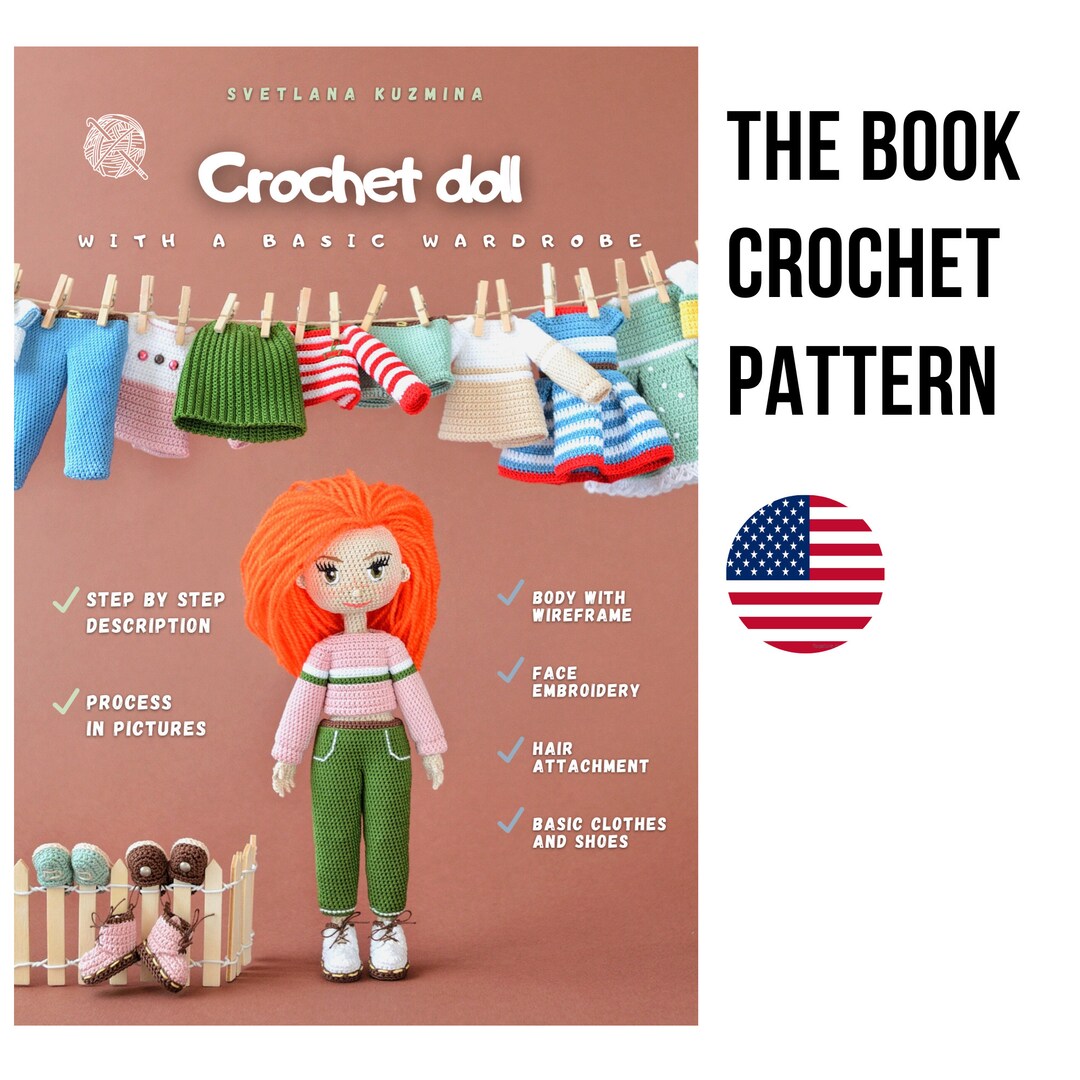 The Book crochet Doll With a Basic Wardrobe, Instructions to Crochet ...
