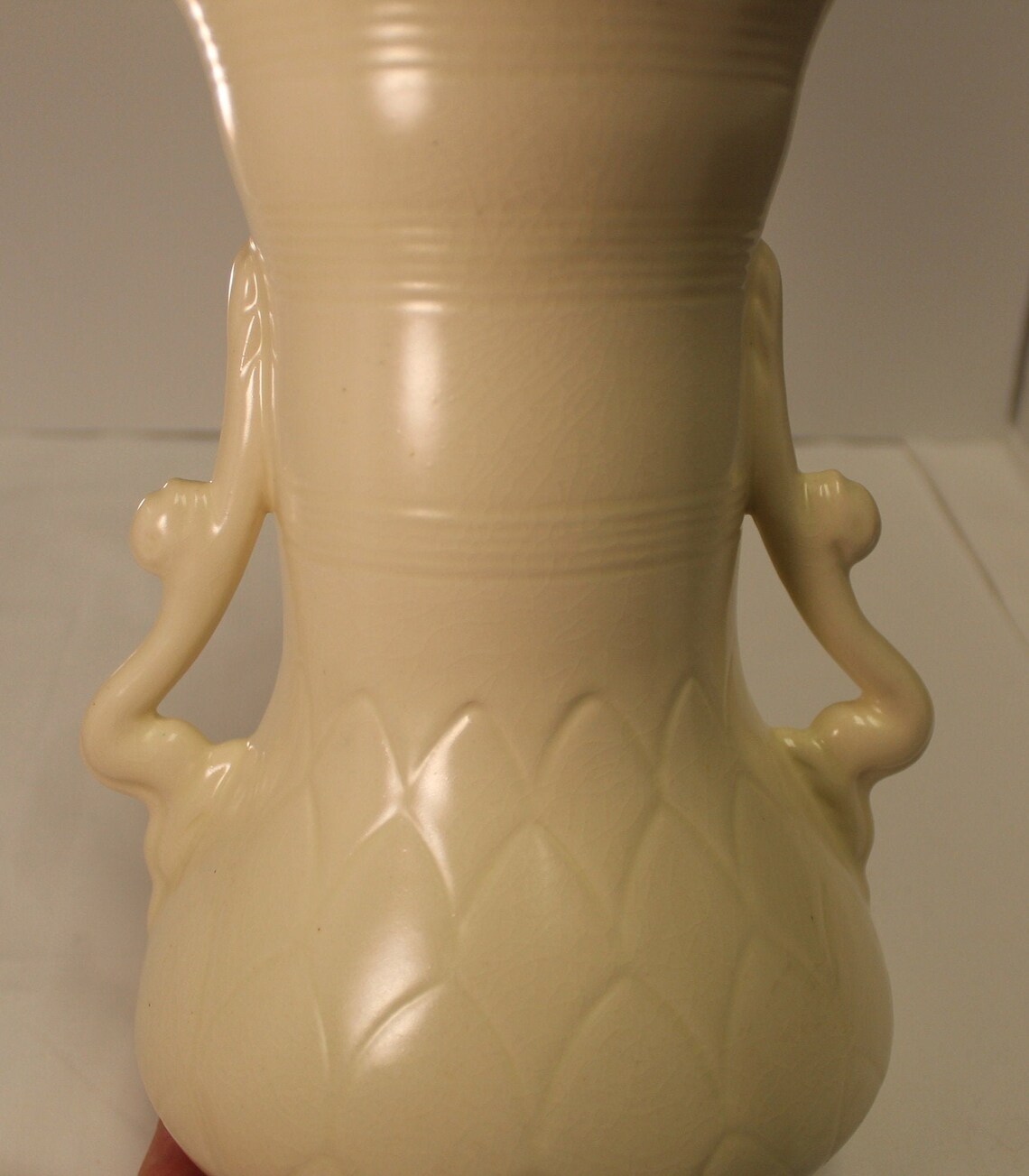 Beswick Ware Vintage Art Pottery, Matte White Art Deco Vase, Two Animal ...