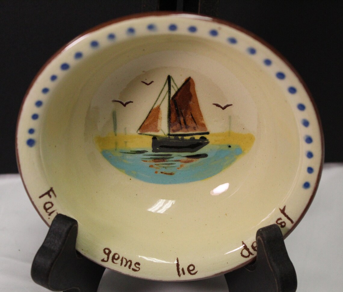 Devon Ware Torquay Motto Ware Bowl Fairest Gems Lie Deepest - Etsy