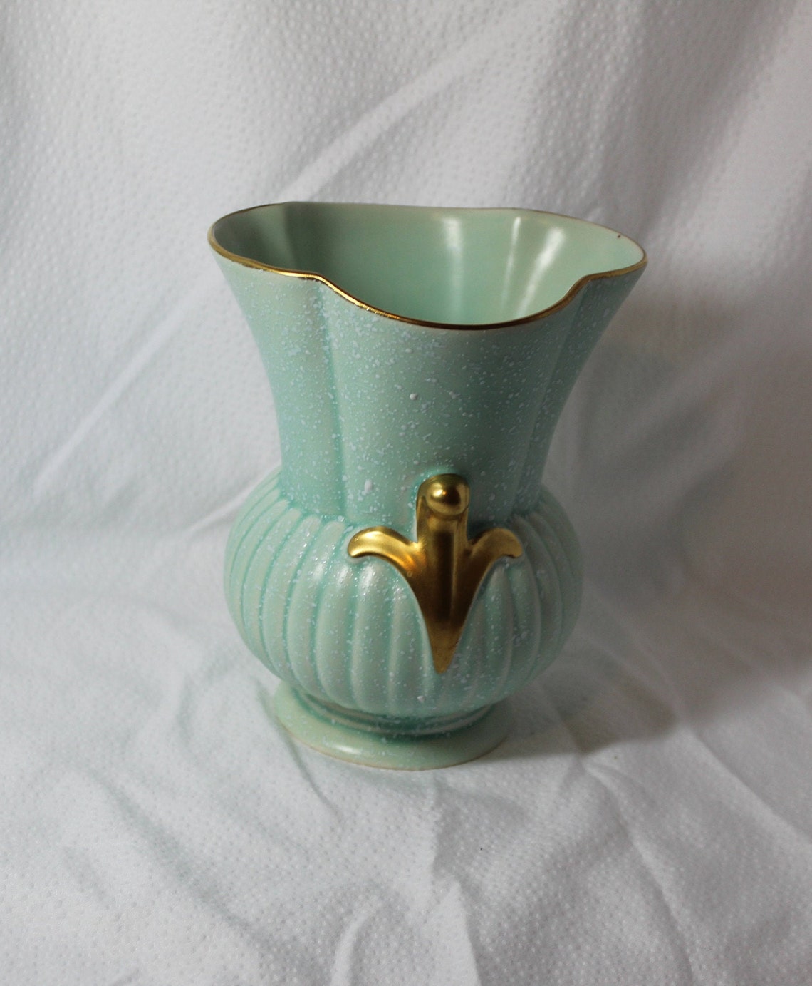 Rare Crown Devon Pottery Pale Green Speckled White | Etsy