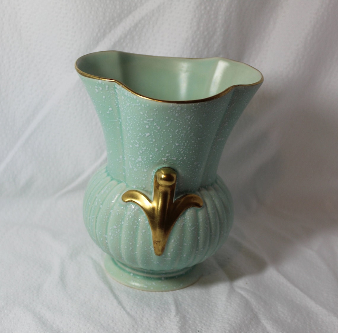 Rare Crown Devon Pottery Pale Green Speckled White | Etsy