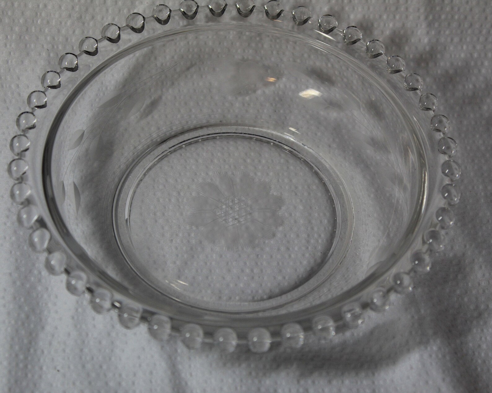 Hughes Cornflower Crystal Bowl, Dish, Imperial Glass Co., C.1950's-80's ...