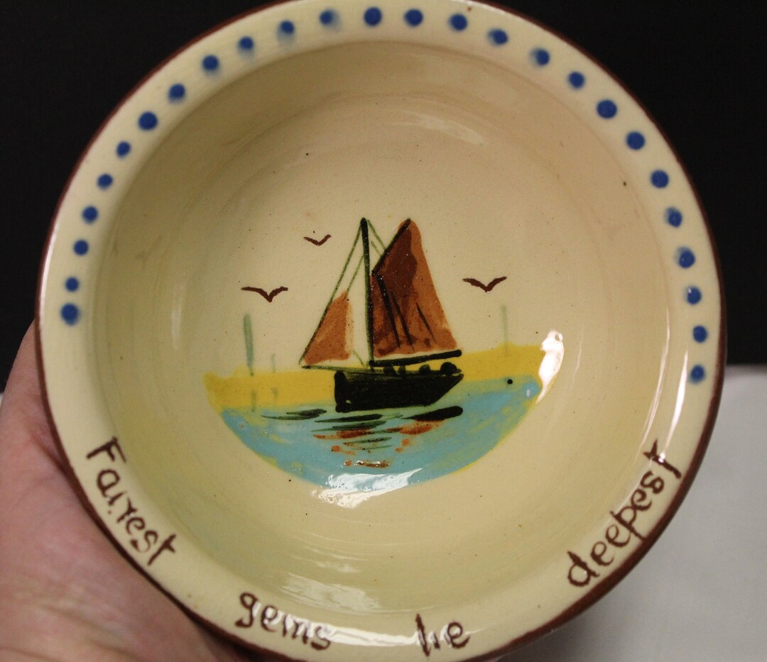 Devon Ware Torquay Motto Ware Bowl Fairest Gems Lie Deepest - Etsy