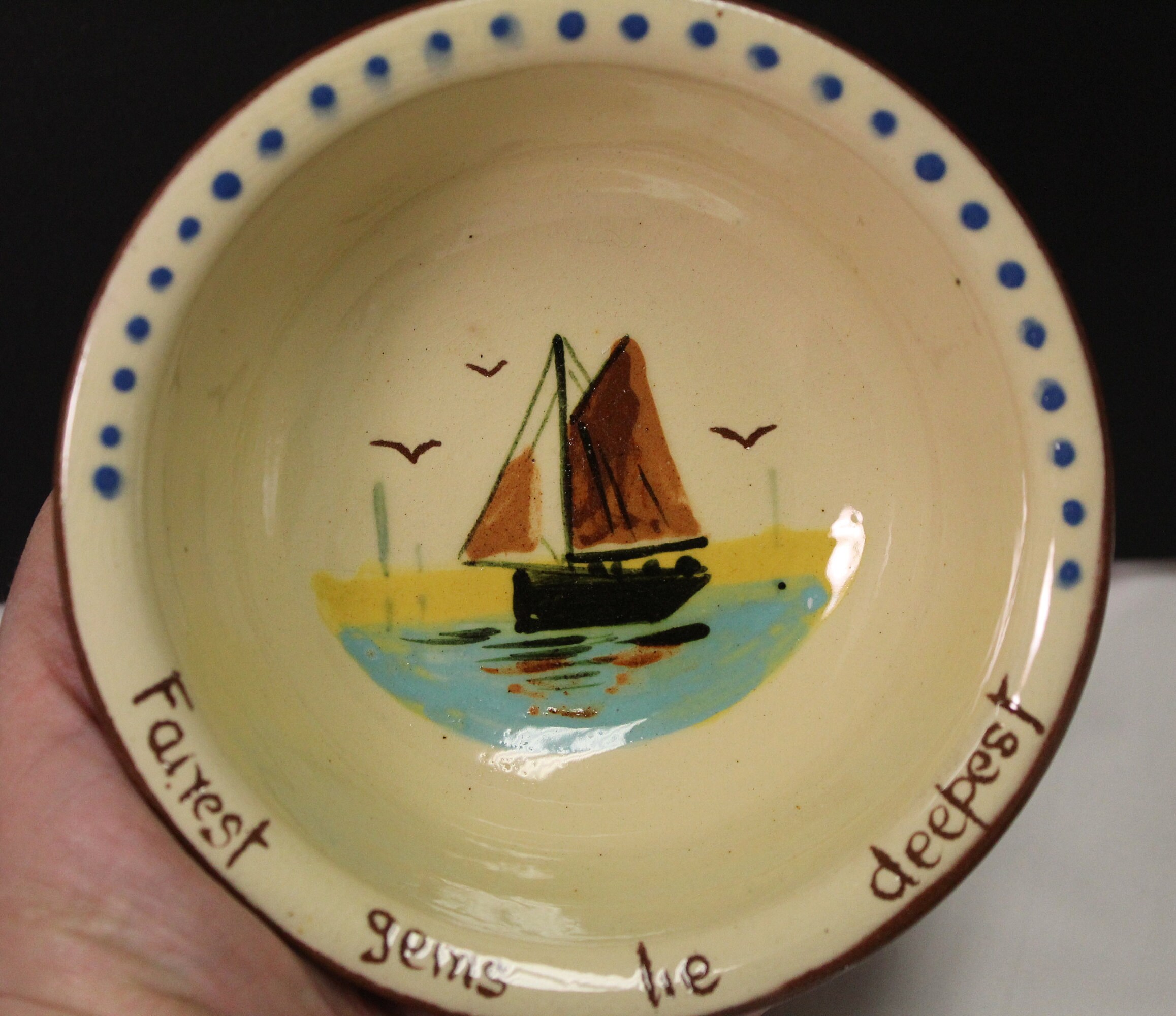 Devon Ware Torquay Motto Ware Bowl Fairest Gems Lie Deepest - Etsy