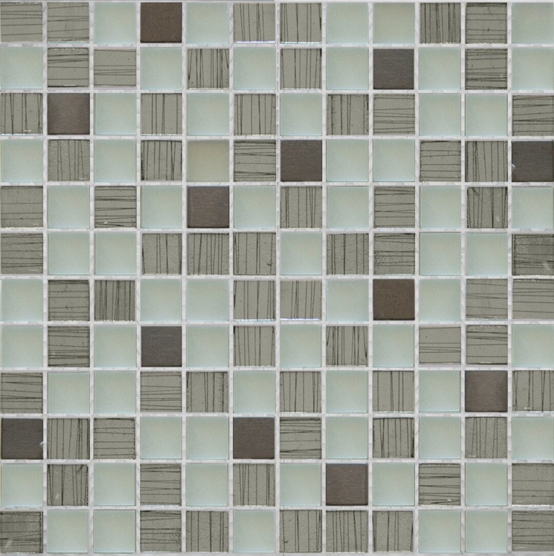 Silver Linings 7/8 X 7/8 "metallic" Blend Glass Tile - Etsy