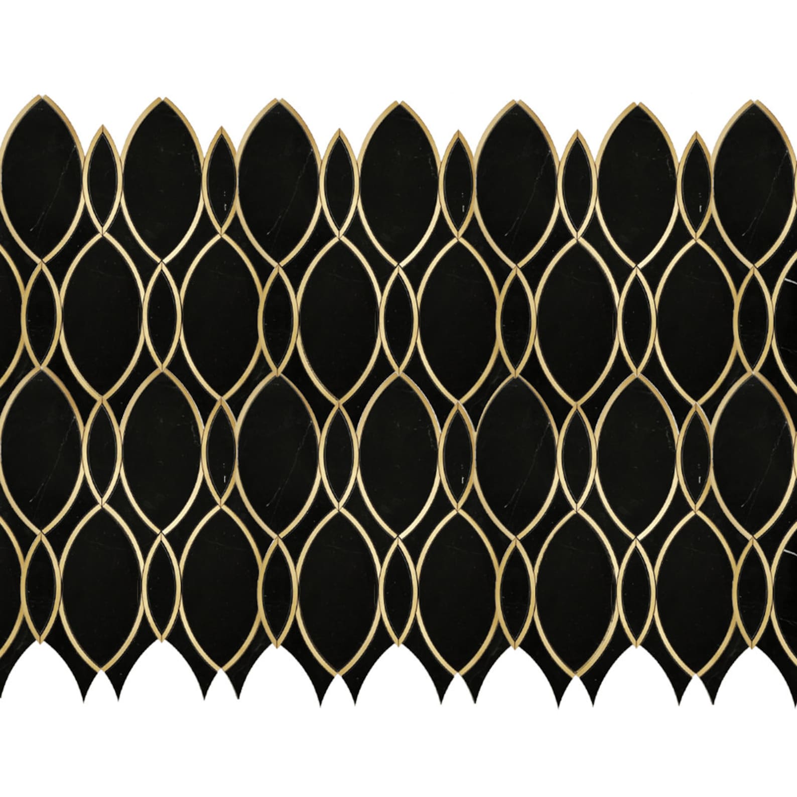 Marble Tile With Brass Inlay - Etsy