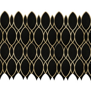 Marble Tile With Brass Inlay - Etsy