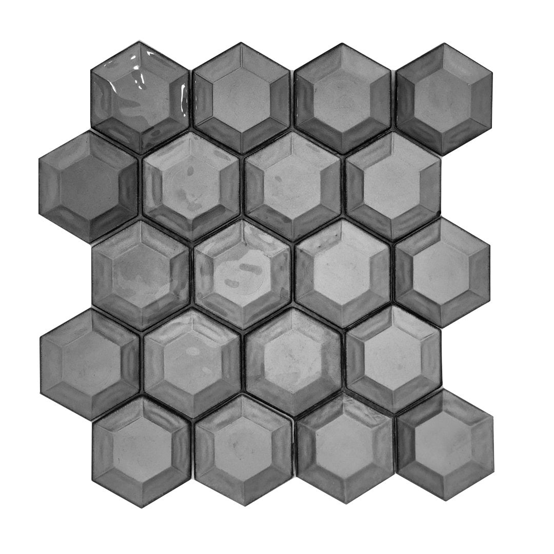Dimensional Hexagon Glass Tile - Etsy