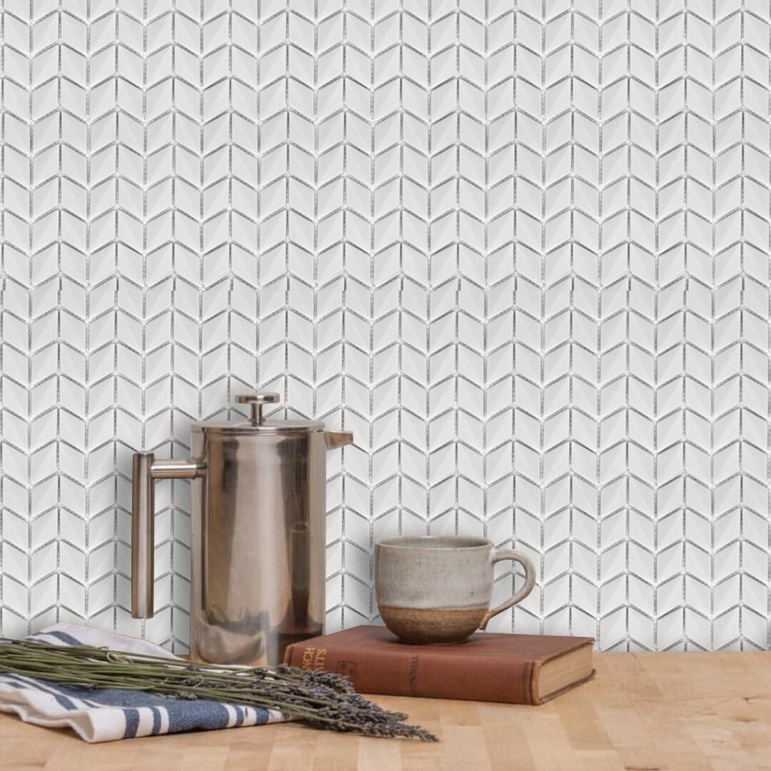 Recycled Glass Chevron Tile - Etsy