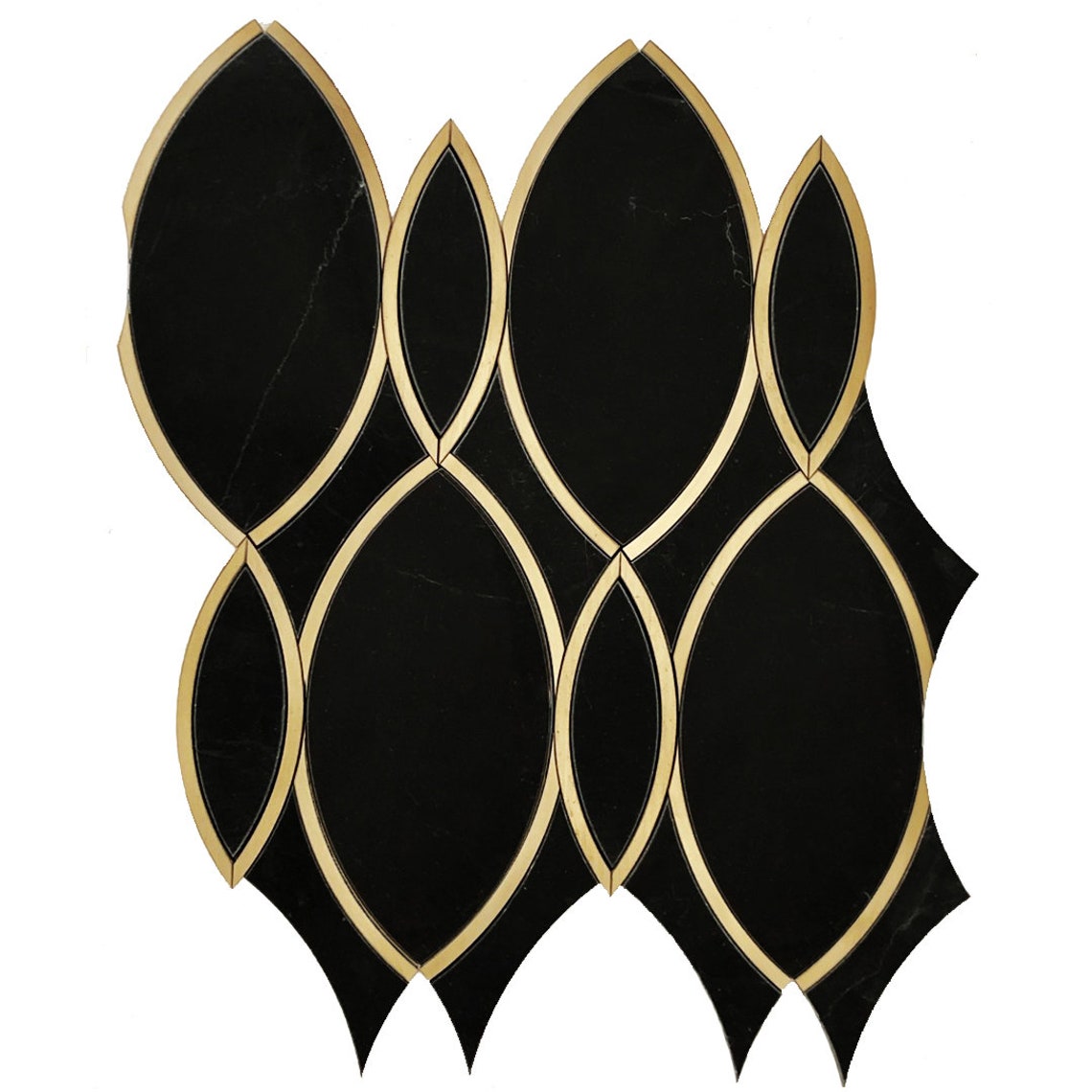 Marble Tile With Brass Inlay - Etsy