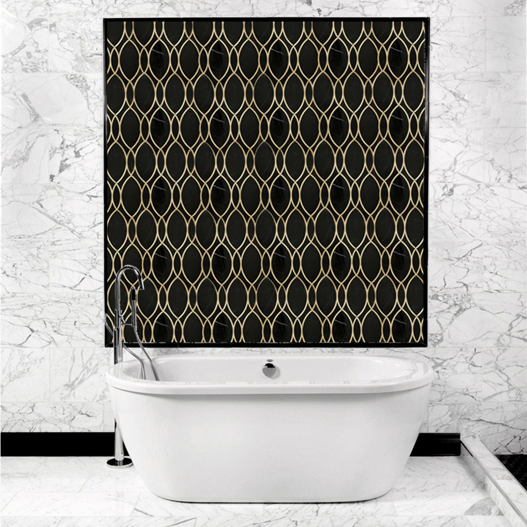 Marble Tile With Brass Inlay - Etsy UK