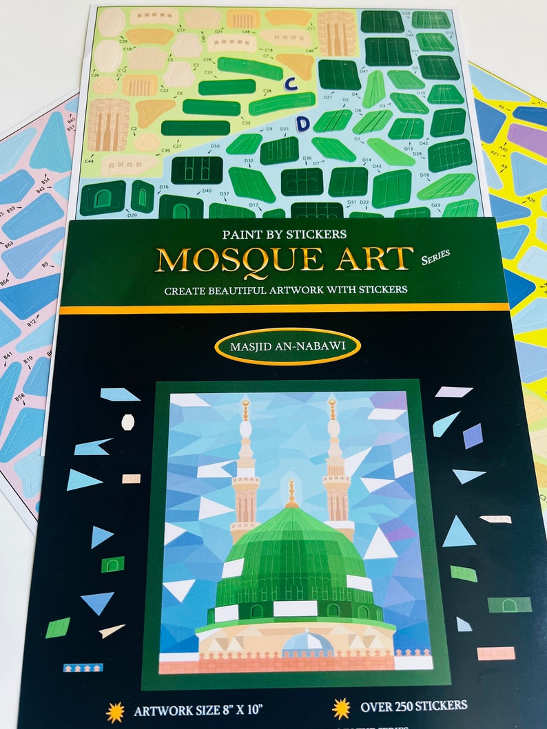 Masjid an Nabawi Stickers Set, Madina Paint by Sticker, Mosque Art by ...