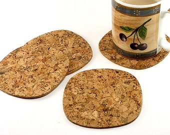 Large Hexagon Cork Drink Coaster Set Modern Coasters for | Etsy