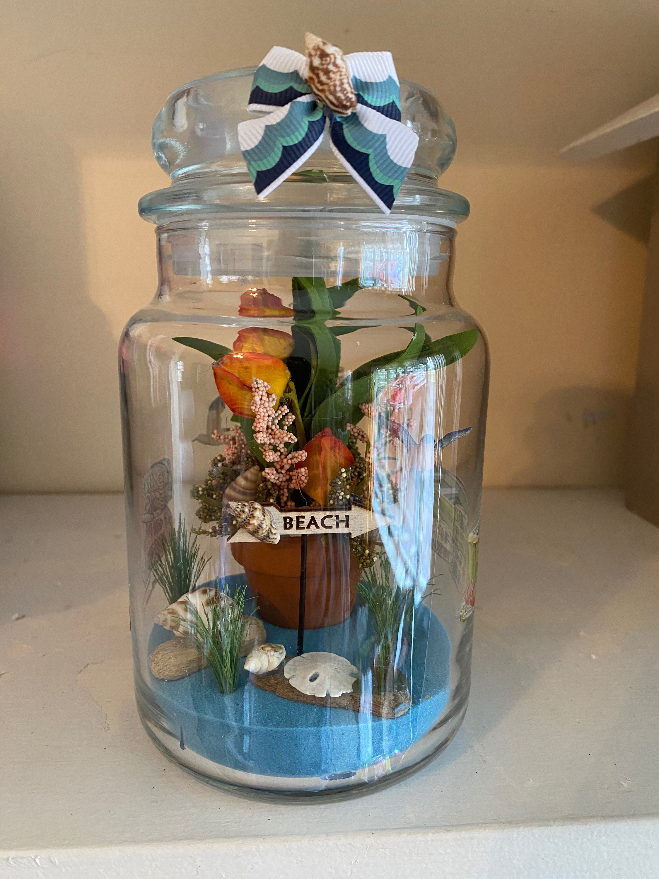 Large Glass Beach Jars, Decorative Beach Glass Jars, Beach, Sand, Table ...