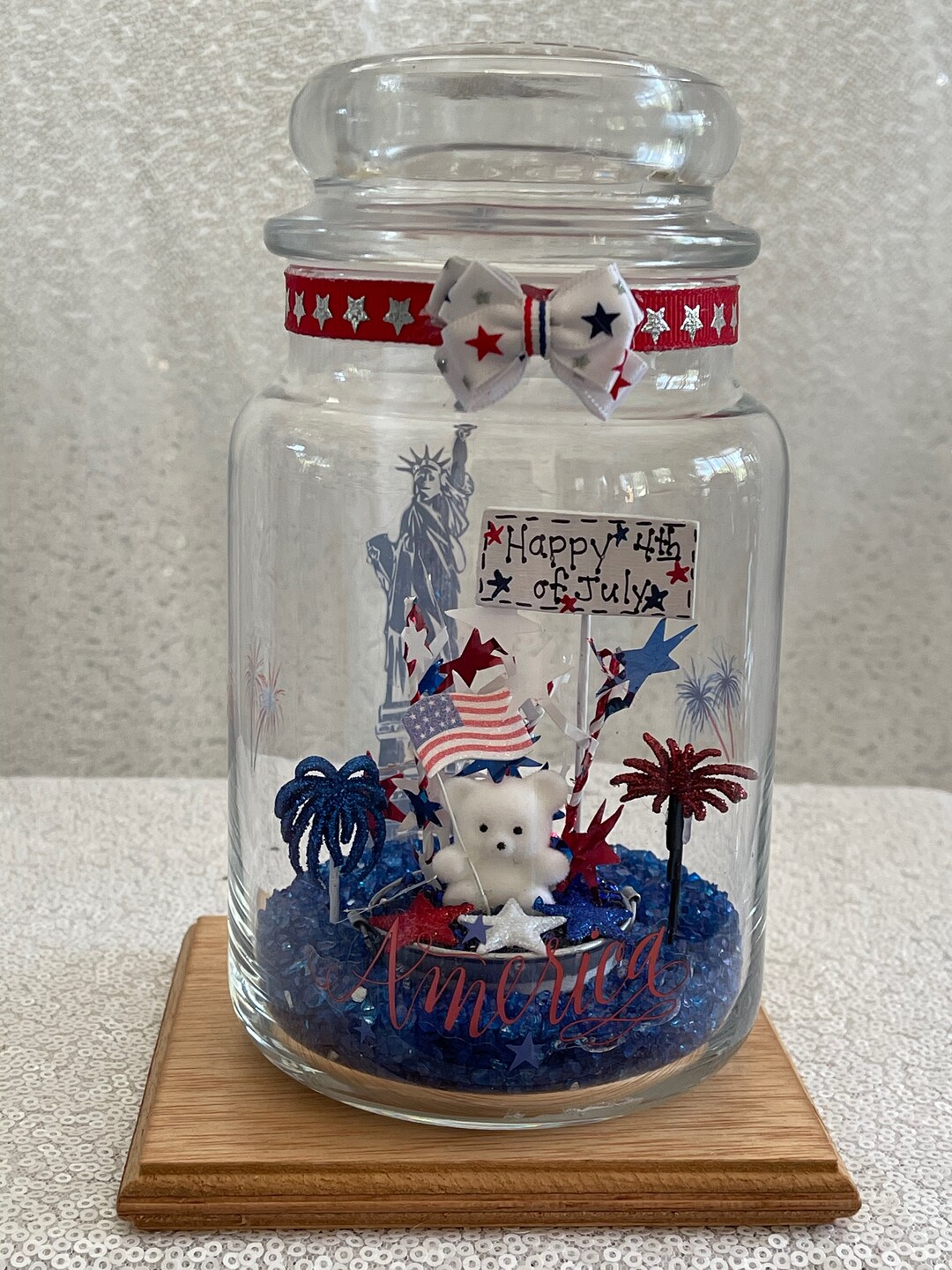 Patriotic Jars, July 4th Jars, Red, Blue,stars, Stripes, Memorial Day ...