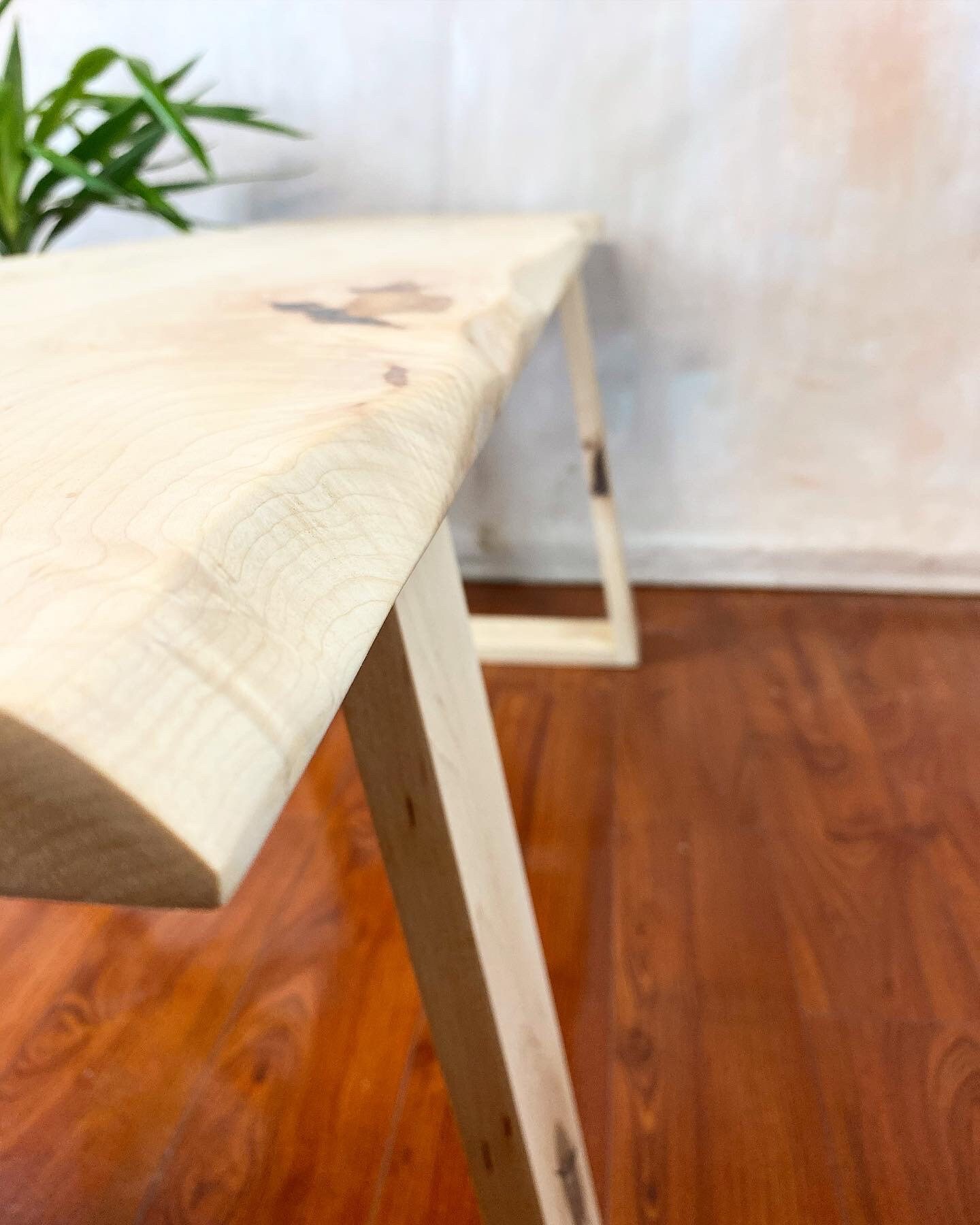 Modern Live Edge Solid Maple Wood Bench for Entryways or Dining Tables ...