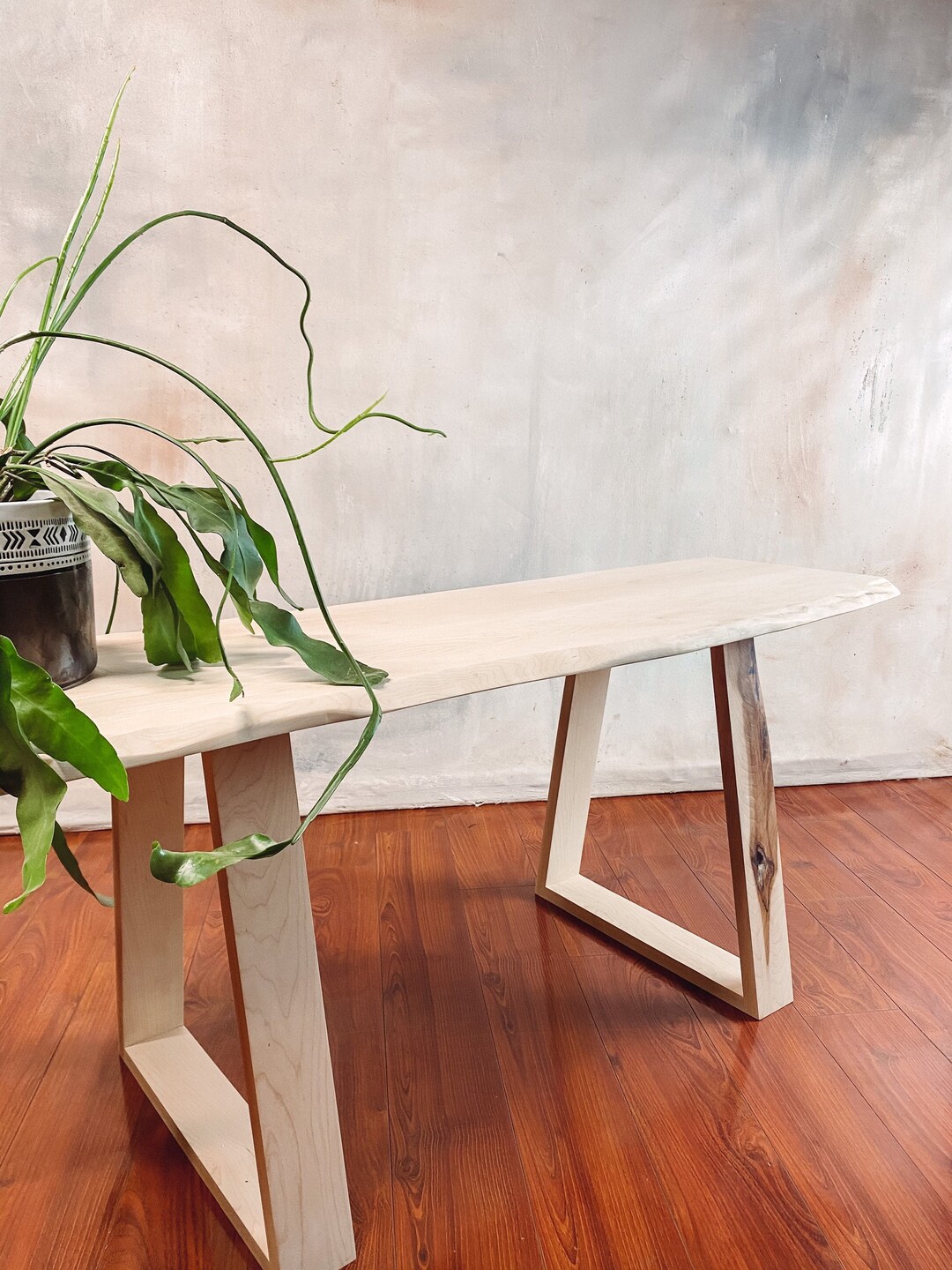 Modern Live-edge Bench- Solid Maple, Great for Entryway or Dining Area ...