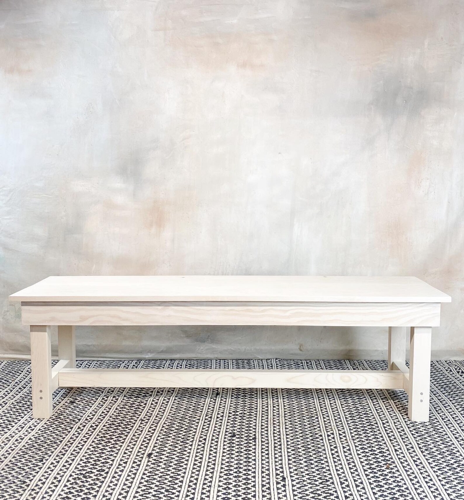 Modern Farmhouse Style Antique White Stained Solid Wood Bench for ...