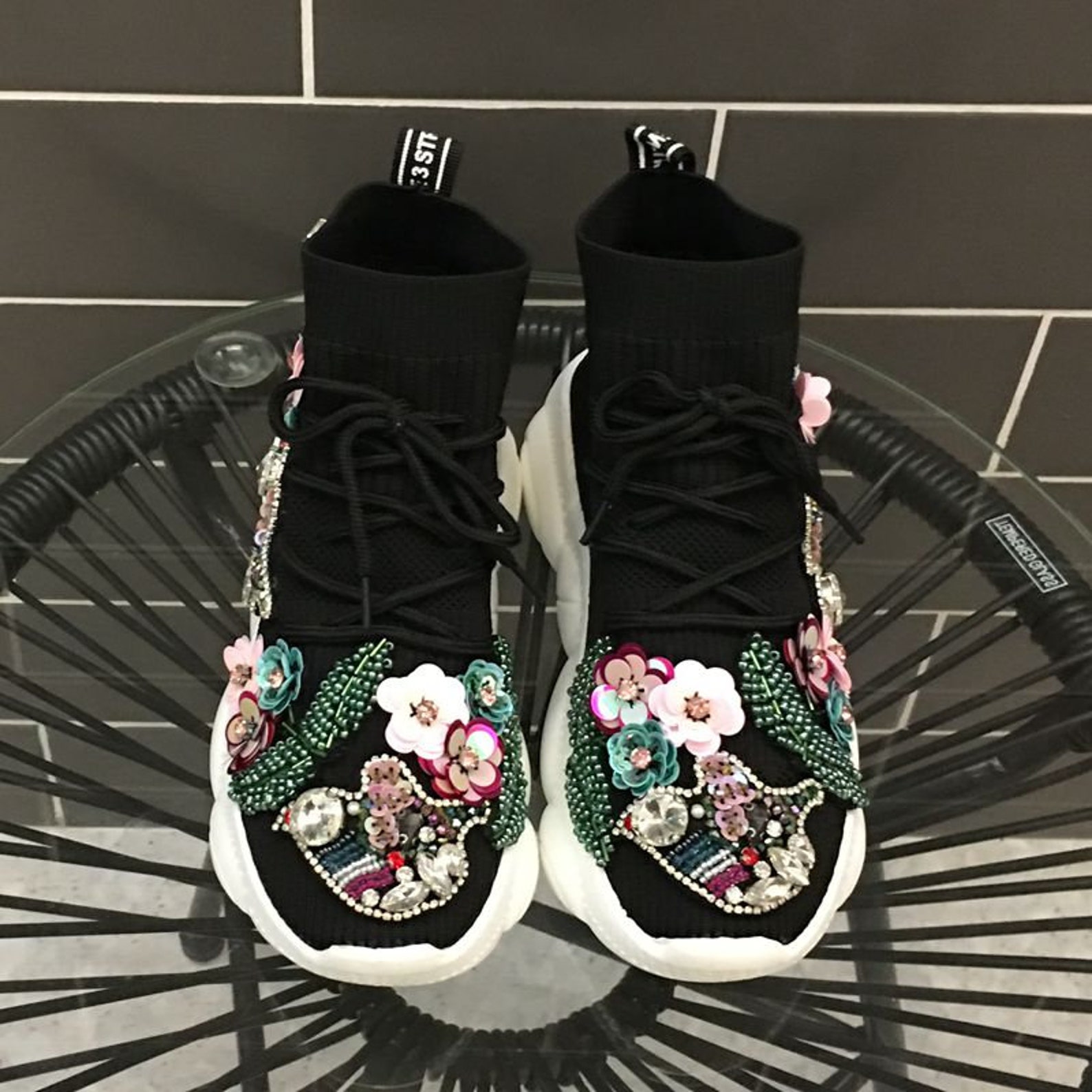 Custom Rhinestone and Gemstone Sneakers - Etsy