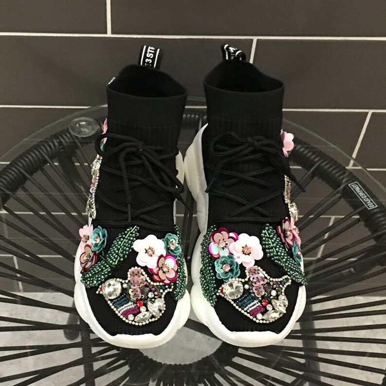 Custom Rhinestone and Gemstone Sneakers - Etsy