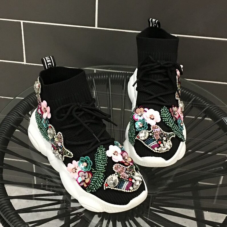 Custom Rhinestone and Gemstone Sneakers - Etsy