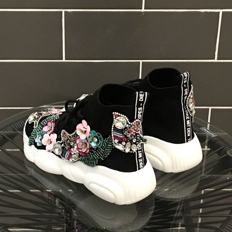 Custom Rhinestone and Gemstone Sneakers - Etsy