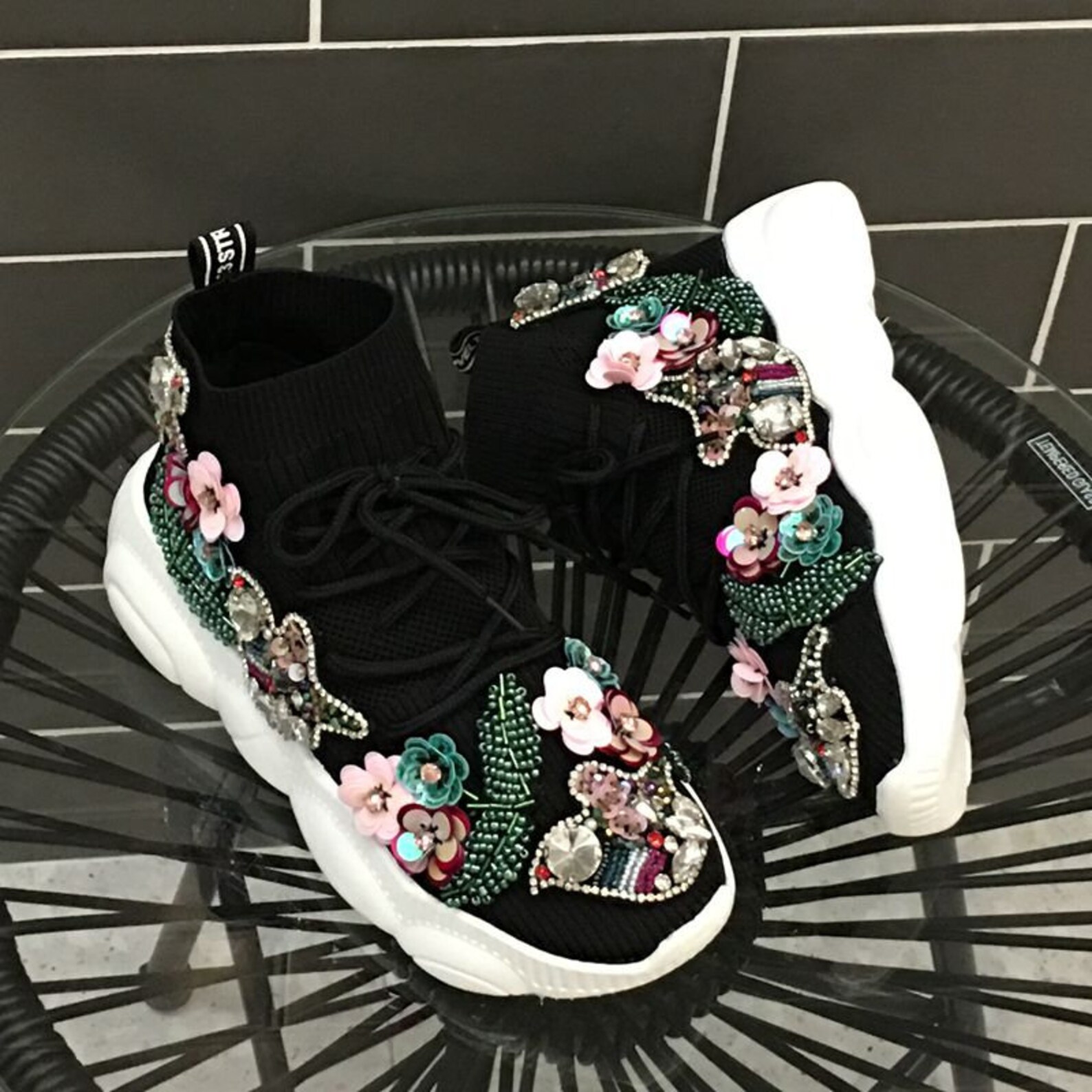 Custom Rhinestone and Gemstone Sneakers - Etsy
