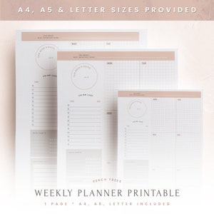 Weekly Grid Planner Printable, Week Organizer, A4 Weekly Planner ...