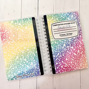 Personalized Composition Notebook Cover Reusable Sticker Book - Etsy