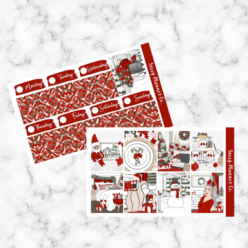 Noel Christmas Kit Christmas Planner Sticker Kit Weekly - Etsy