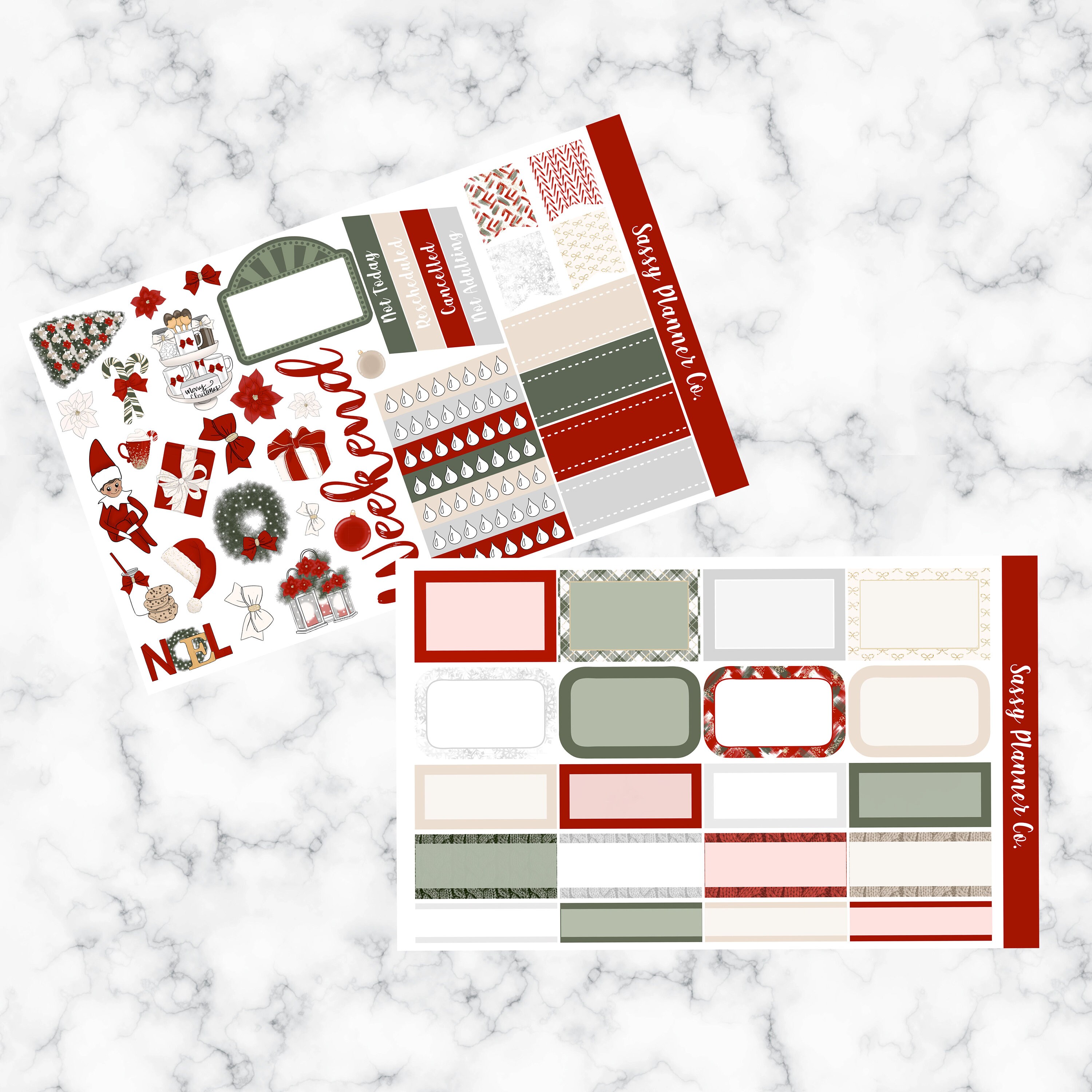 Noel Christmas Kit Christmas Planner Sticker Kit Weekly - Etsy