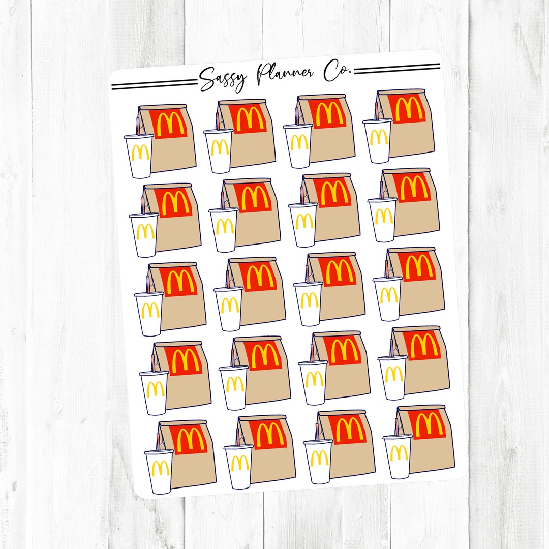 Fast Food Planner Stickers, Activity Planner Stickers - Etsy