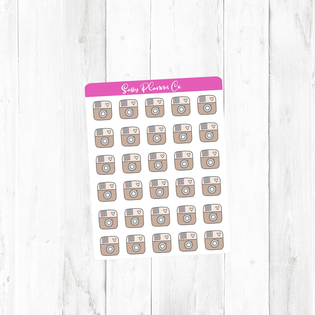 Instagram Icon Doodle Planner Stickers, Activity Planner Stickers - Etsy