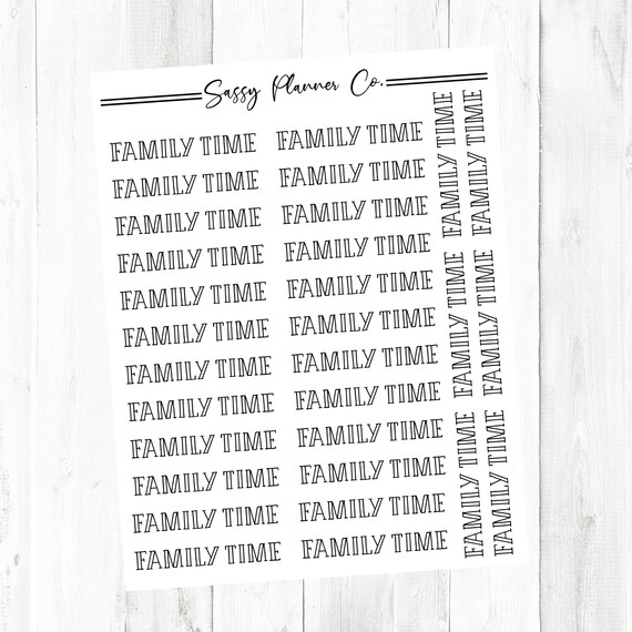 Family Time Stickers Activity Planner Stickers | Etsy