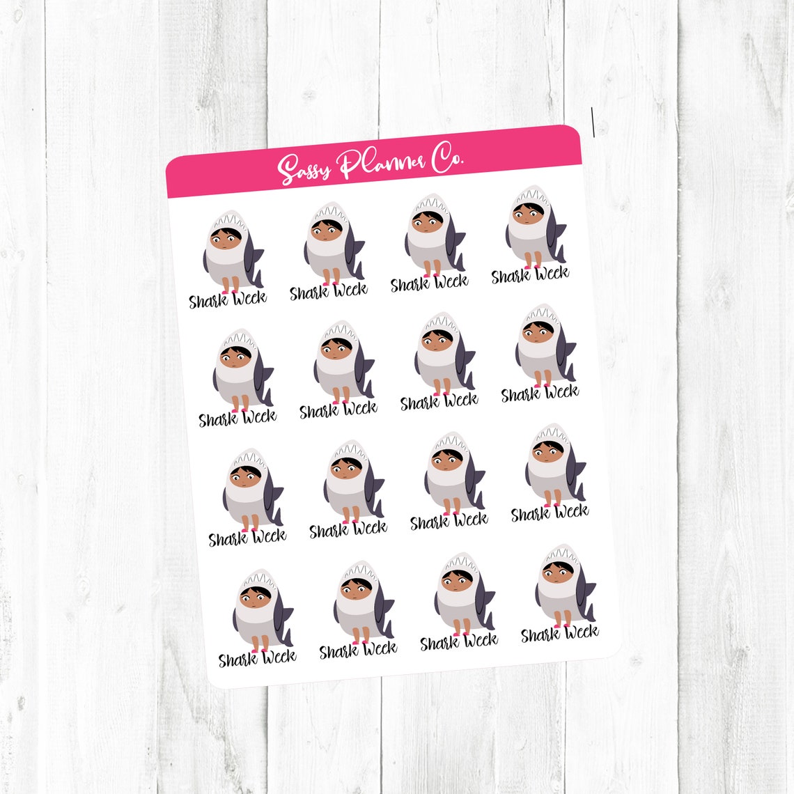 Shark Week Period Stickers Planner Stickers Activity Planner | Etsy