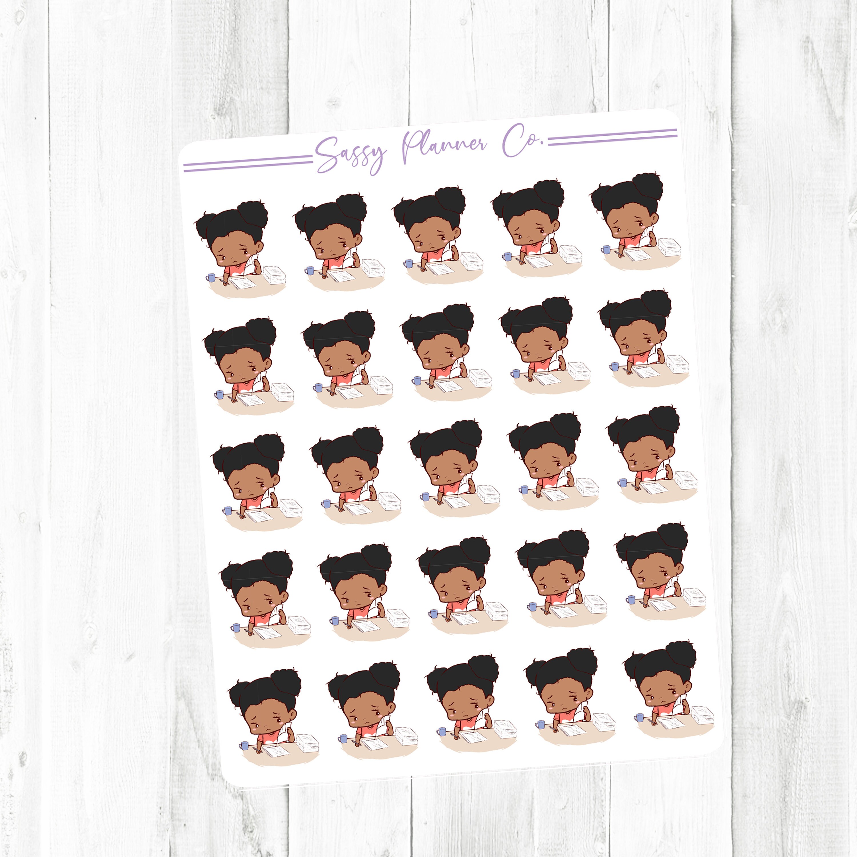 Keke Overloaded Tired Character Planner Stickers Activity | Etsy