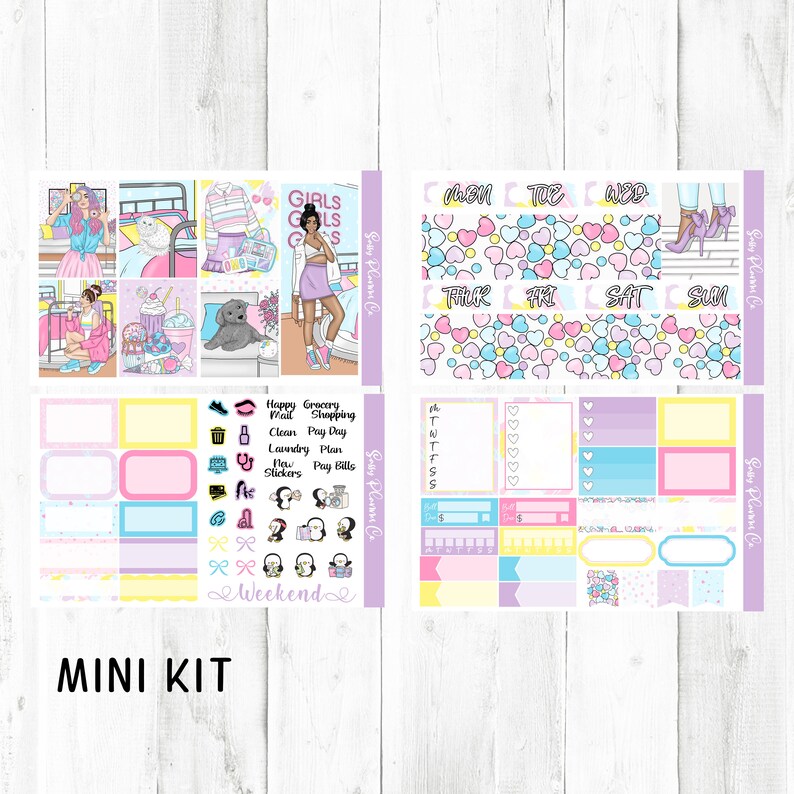Sweet Girl Weekly Planner Kit Planner Sticker Kit Weekly | Etsy
