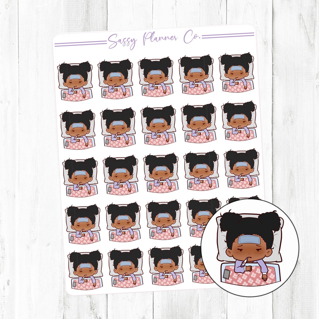 Keke Sick Day Character Planner Stickers Activity Planner - Etsy