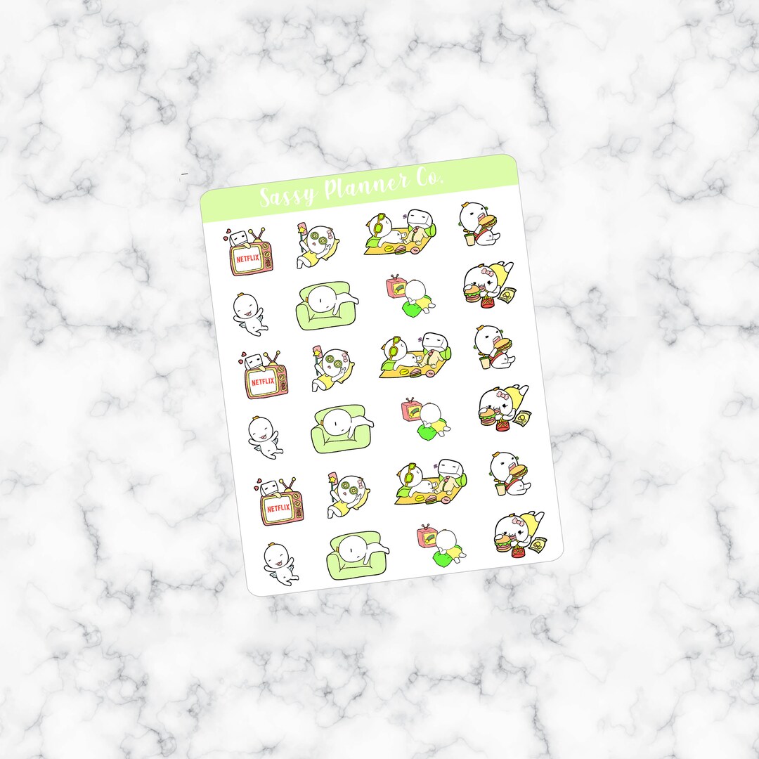 Lazy Day Munchkin Emoti Stickers, Emoti Planner Stickers - Etsy