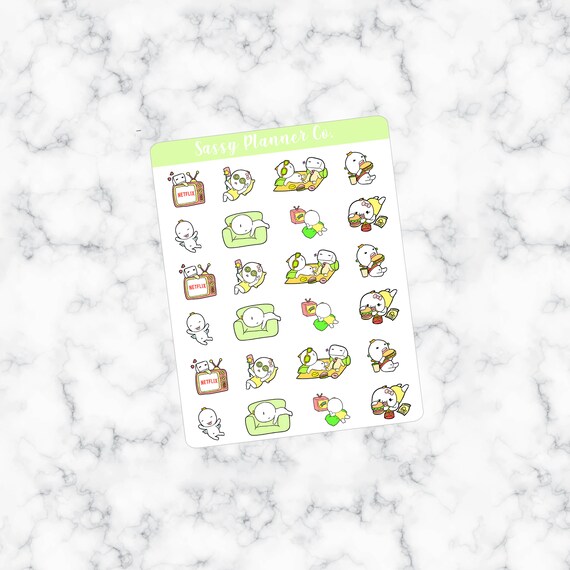 Lazy Day Munchkin Emoti Stickers Emoti Planner Stickers - Etsy