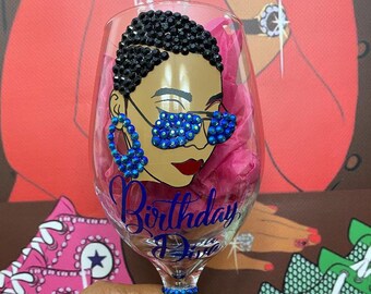 Diva Wine Glass | Etsy