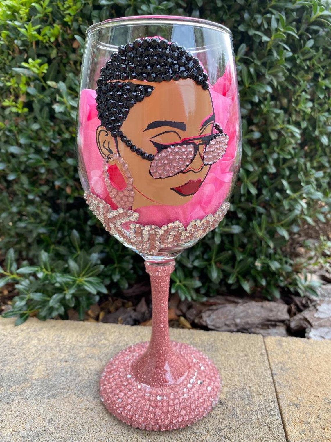 Rose Gold 2 Piece Wine Glass Set - Etsy