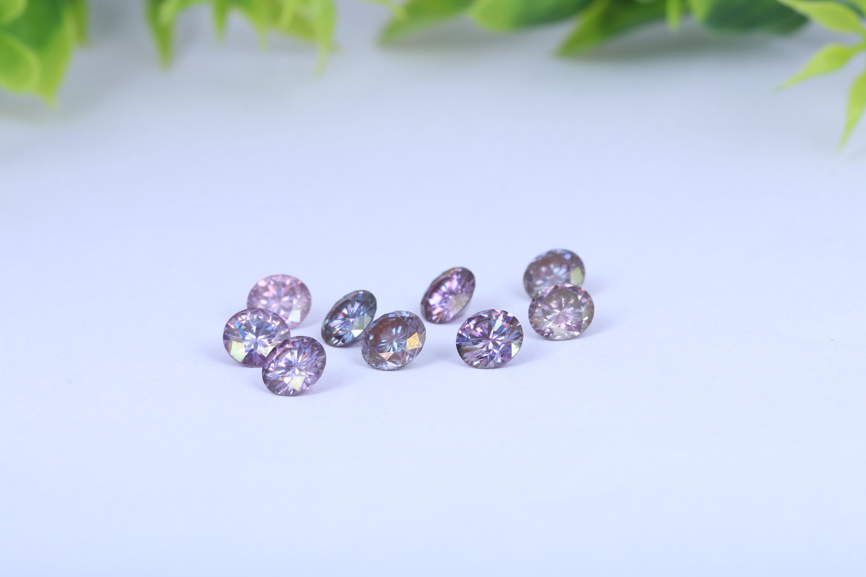 Loose moissanite Pink purple color Round Brilliant Diamond Cut | Etsy