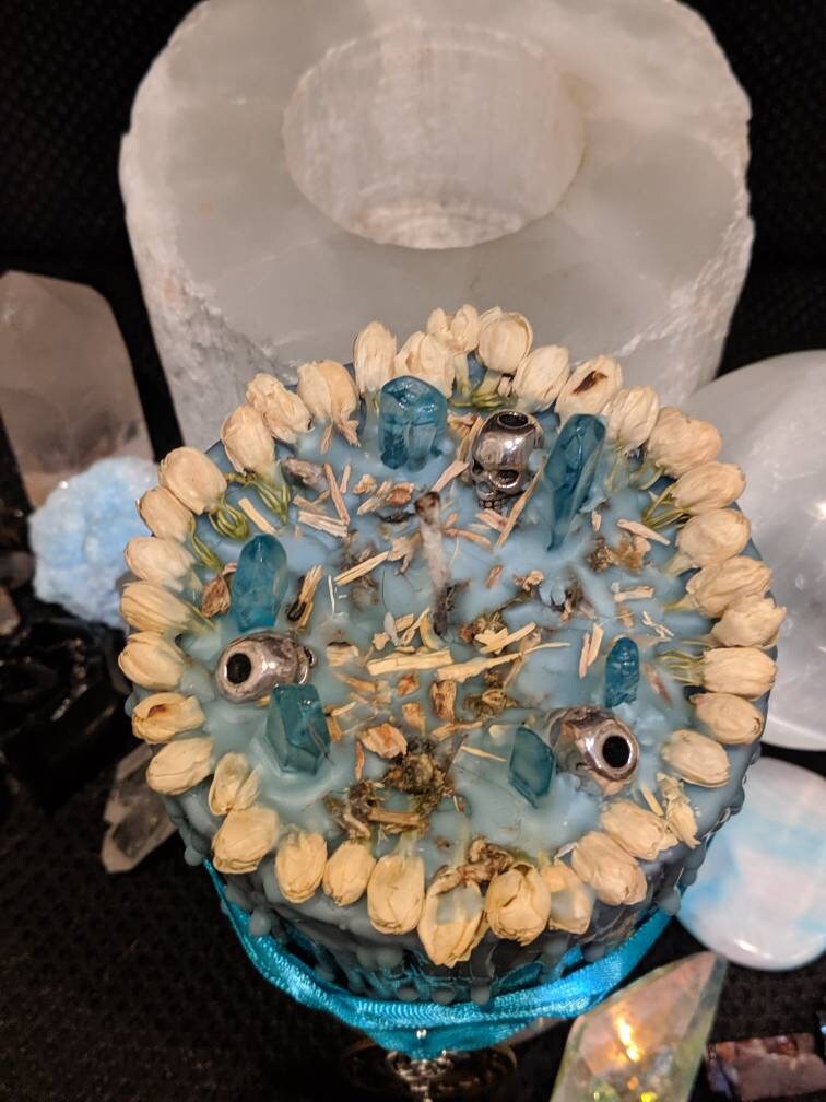 Sigil of Hel Goddess Ritual Spell Candle with Herbs and | Etsy