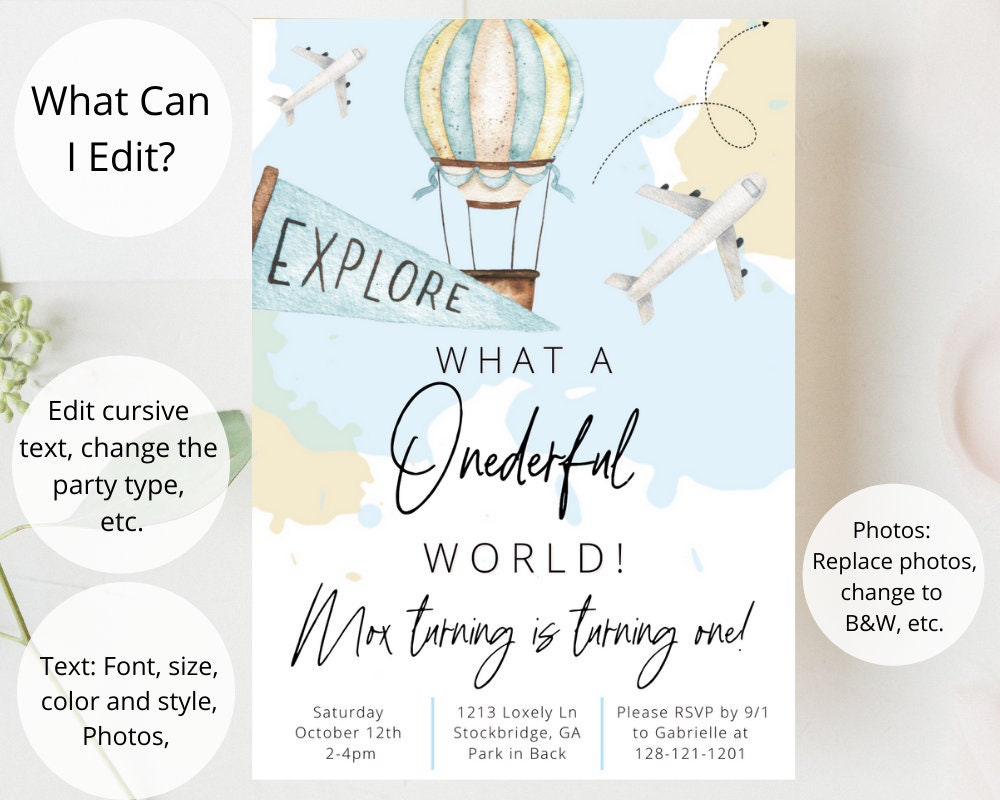 Adventure Birthday Invitation Boys First Birthday Party - Etsy