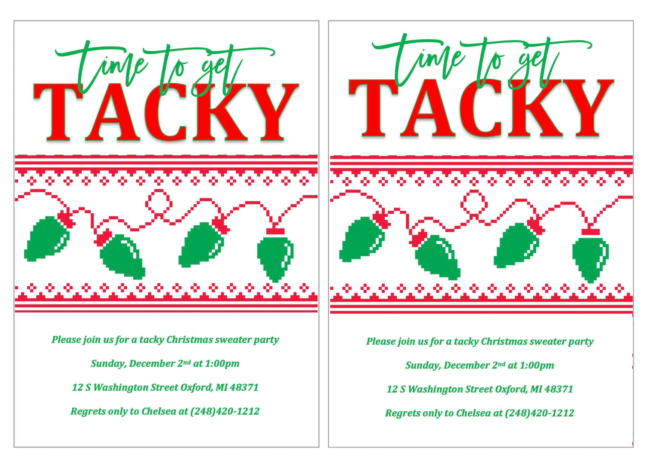 Tacky Sweater Party Invitation Ugly Christmas Party Ugly - Etsy