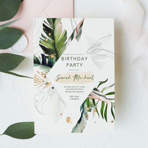 Tropical Birthday Bundle Tropical Birthday Editable Tropical - Etsy