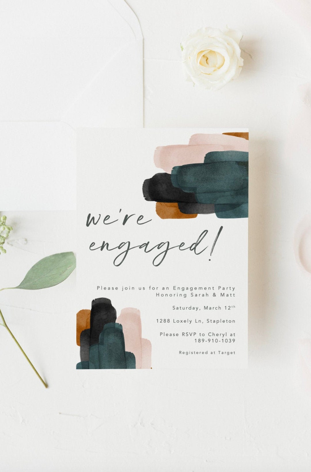 Abstract Engagement Party Invitation Couples Shower - Etsy