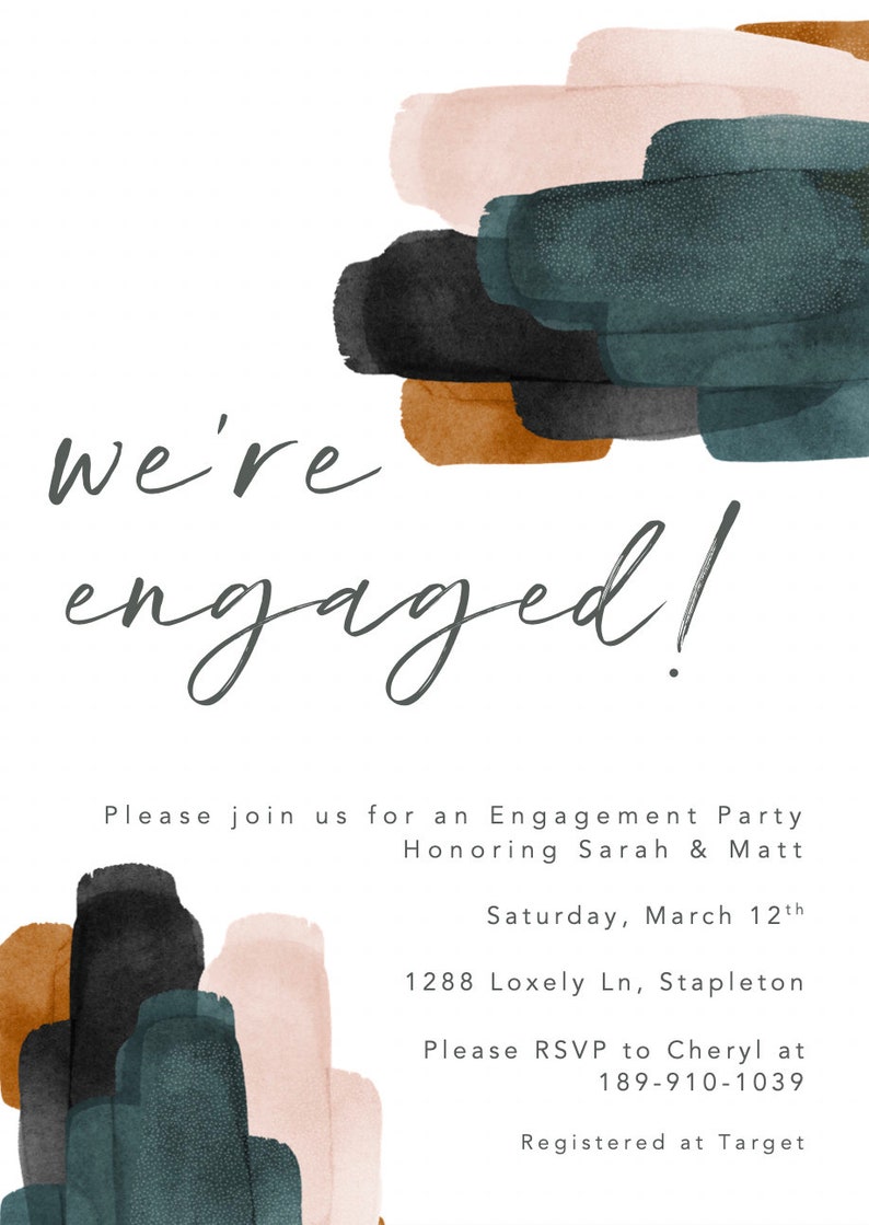 Abstract Engagement Party Invitation Couples Shower | Etsy