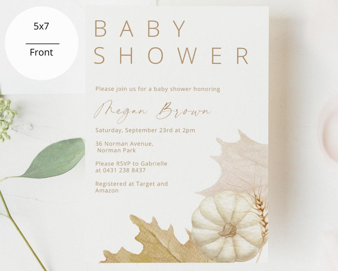 Fall Baby Shower Invitation Rustic Baby Shower Invitation | Etsy